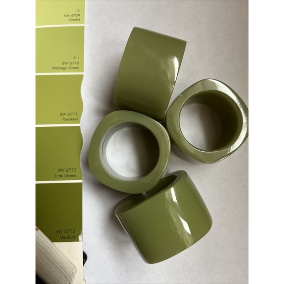 Jewelry | Vintage Bakelite Jade Green Napkin Rings Mid Century Modern ...